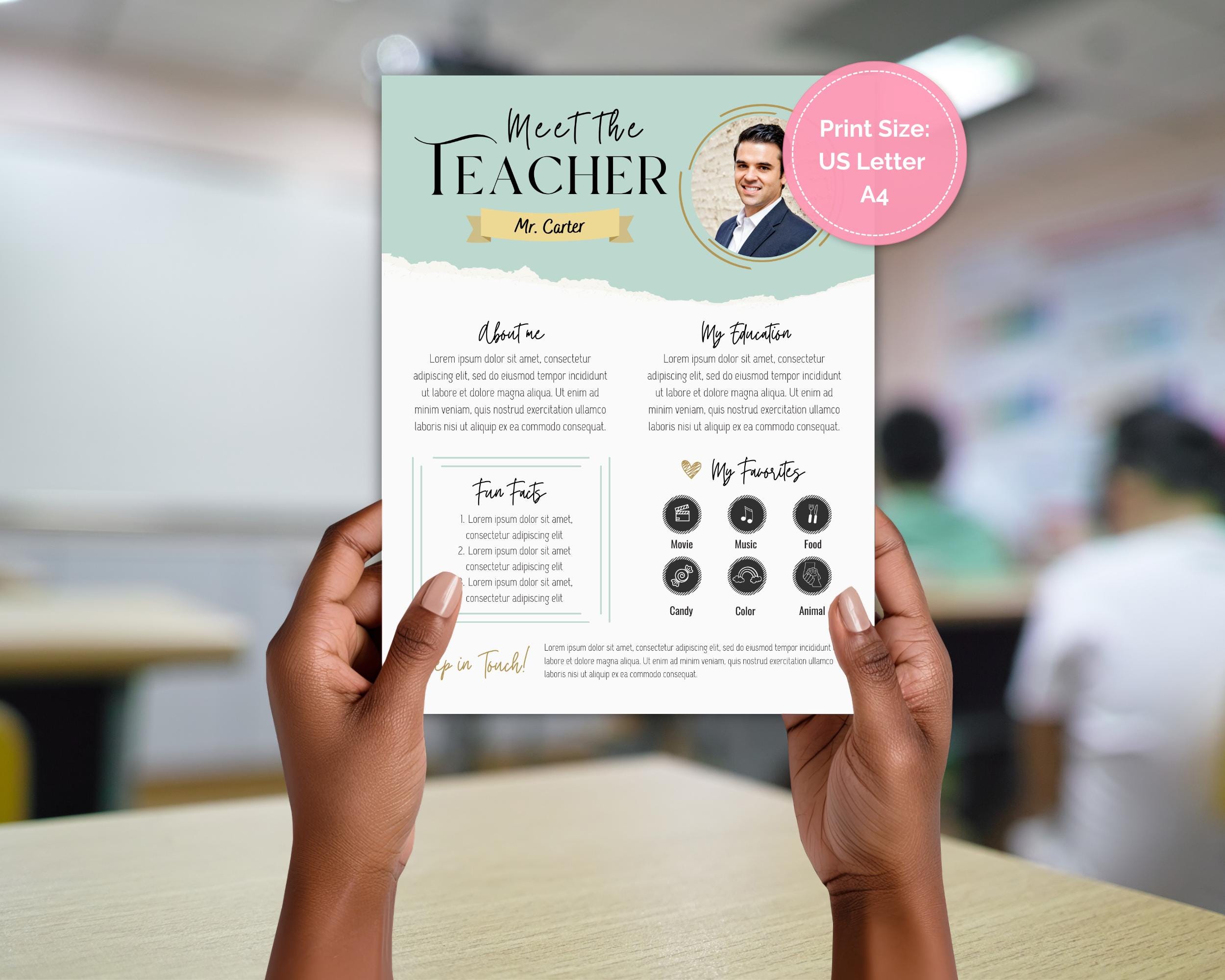 Meet the Teacher Template - Sleek and Stylish Classroom Design, Teacher ...