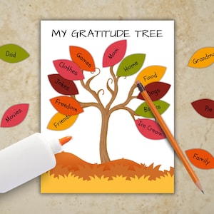 My Gratitude Tree Activity Printable, Gratitude Tree Craft Kit for Kids ...