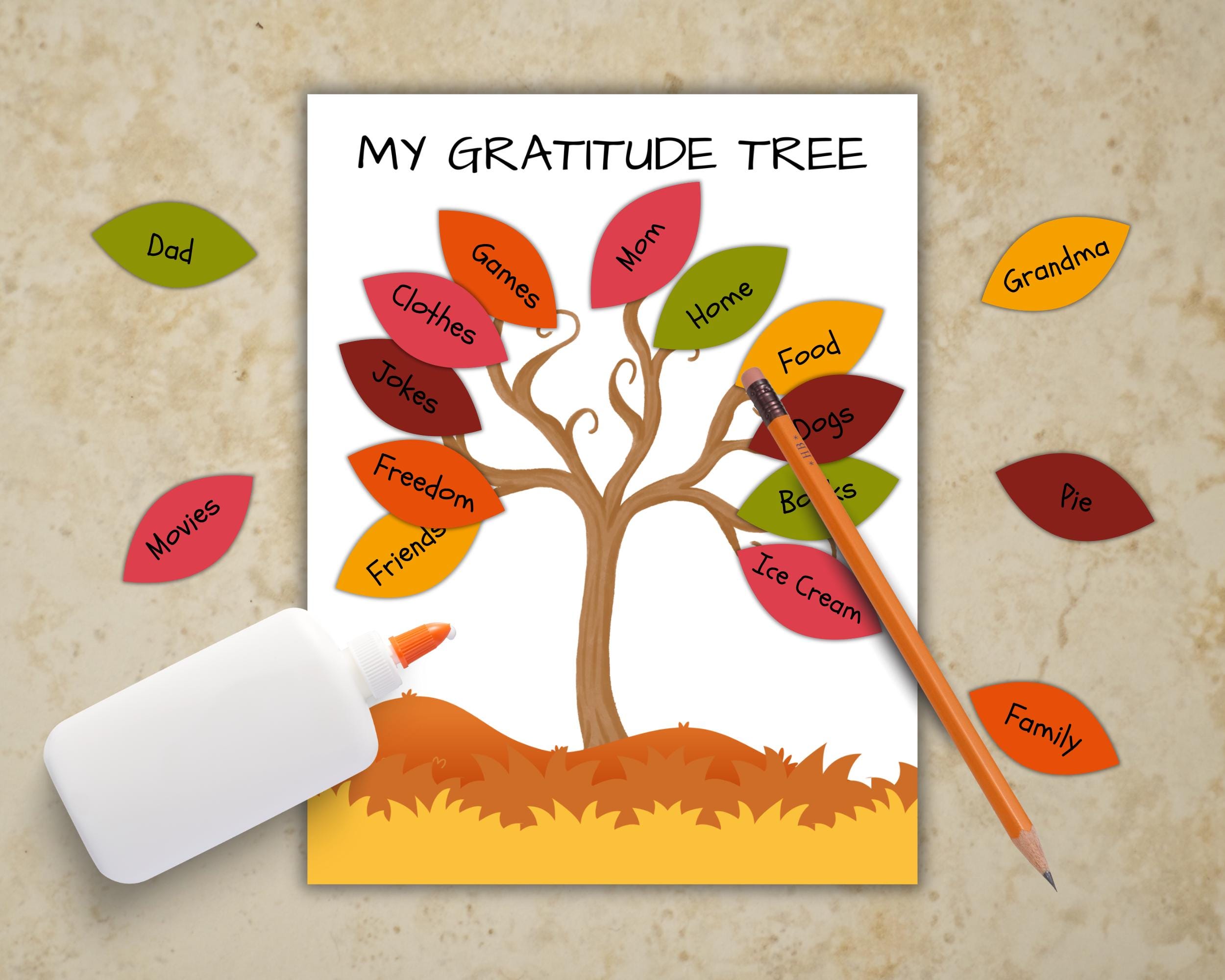 My Gratitude Tree Activity Printable, Gratitude Tree Craft Kit for Kids ...
