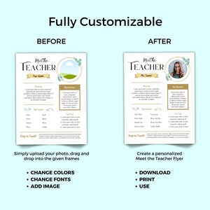 Customizable Watercolor Meet the Teacher Template - Editable Canva ...