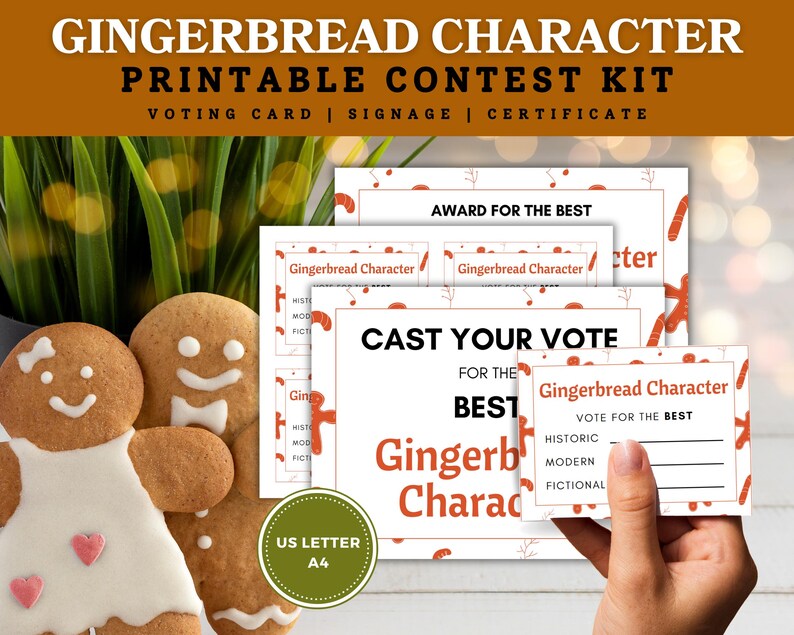 Gingerbread Character Contest Kit - Ballots and Award Certificates ...