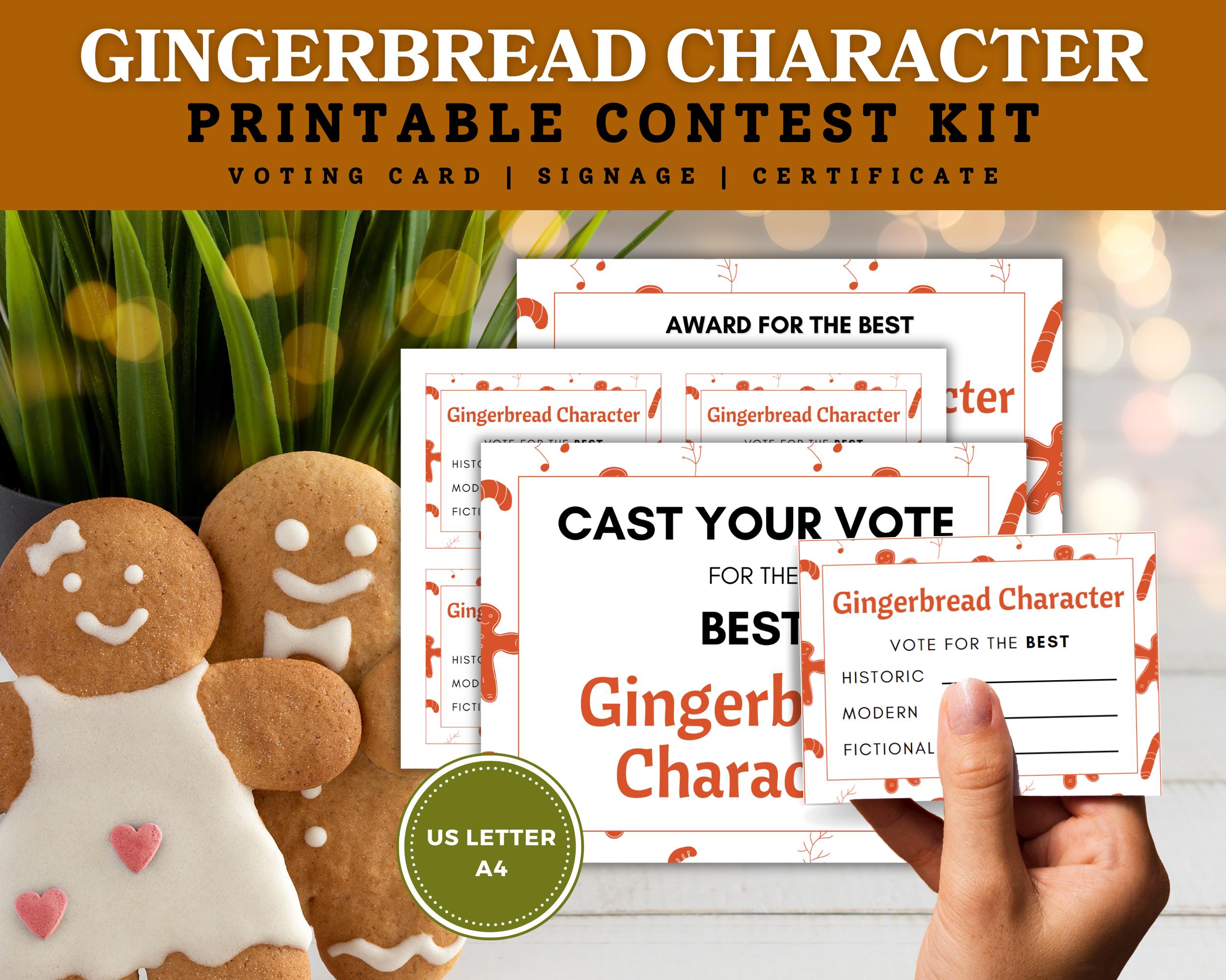Gingerbread Character Contest Kit - Ballots and Award Certificates ...
