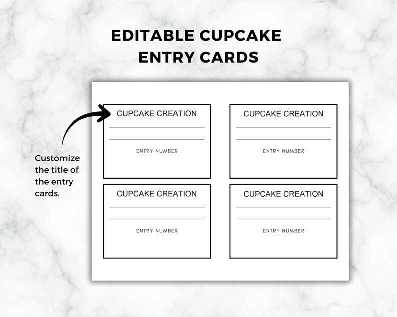 Cupcake Contest Printable Template Kit | Bake-off Ballots ...