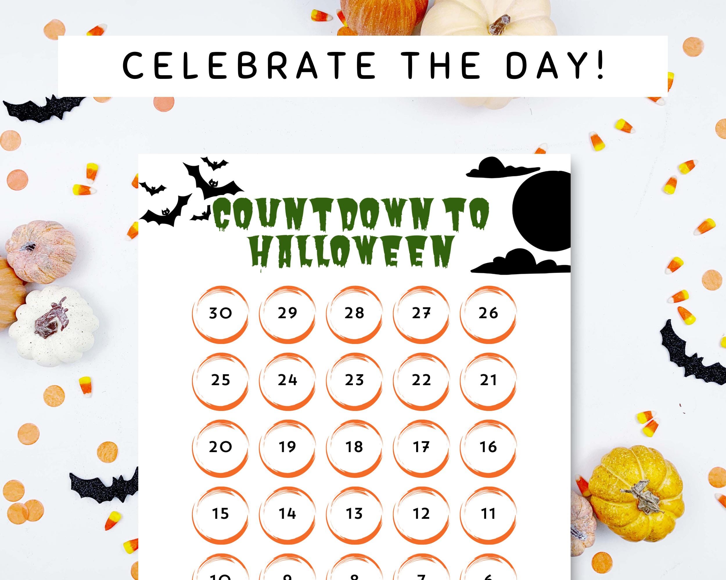 Spooky 30 Day Halloween Countdown Printable - DIY Decor for October Fun ...