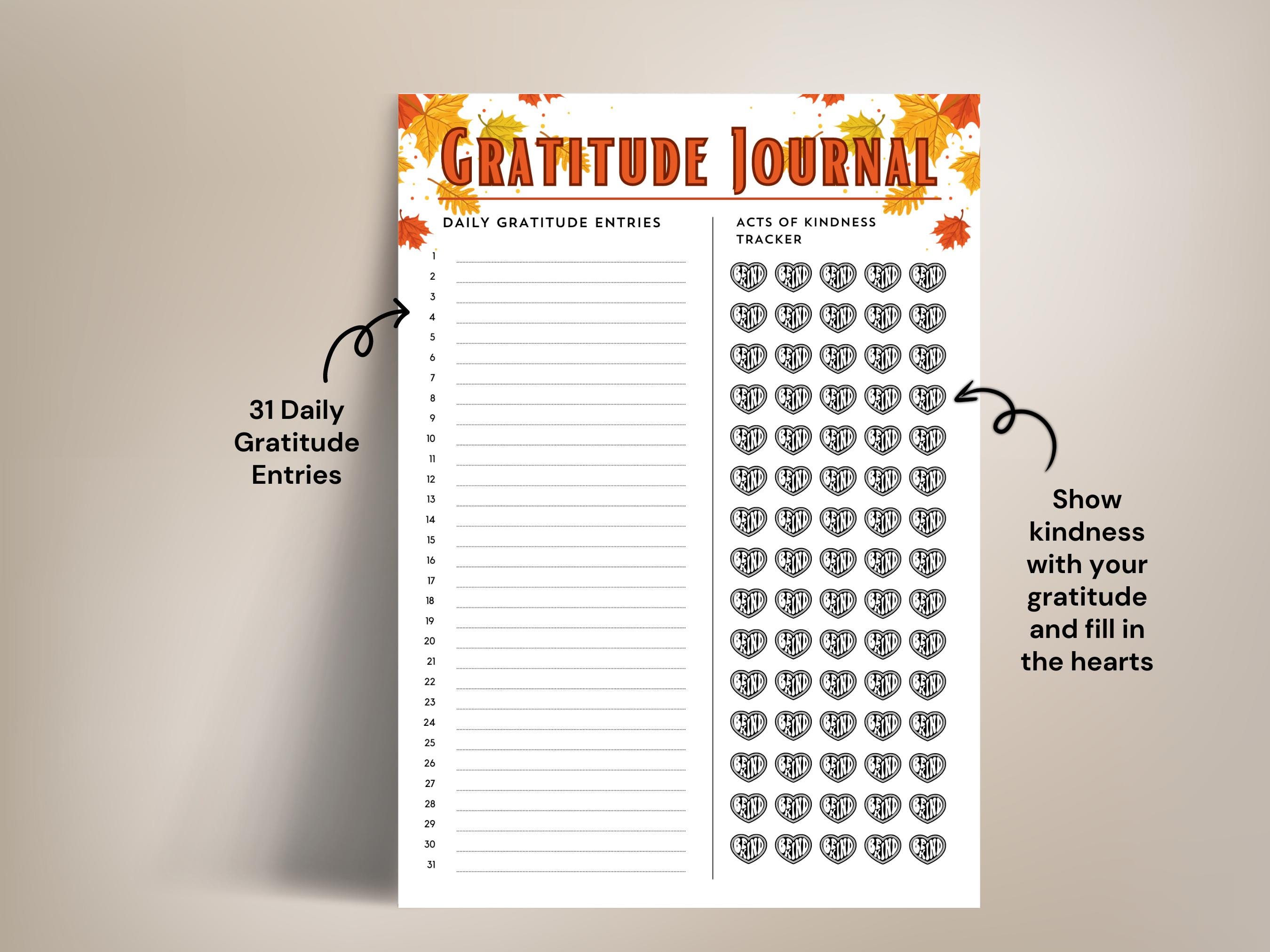 30-day Gratitude Challenge Printable Bundle: Journal, Trackers, and ...