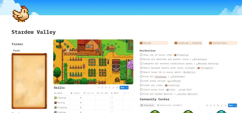 Stardew Valley Tracker Template - Etsy