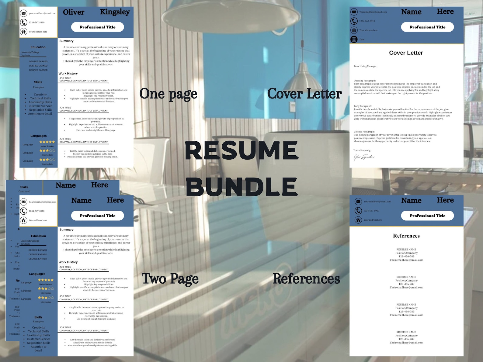 Resume, Resume Template, CV, CV Template, Editable, Customise, Canva ...