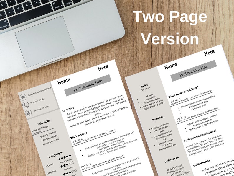 Resume, Resume Template, CV, CV Template, Editable, Customise, Canva ...