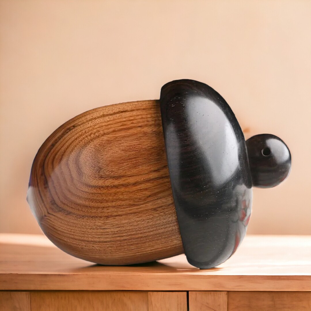 Wooden Small Acorn Ornament Wooden Accessory Storage Box Aromatherapy ...