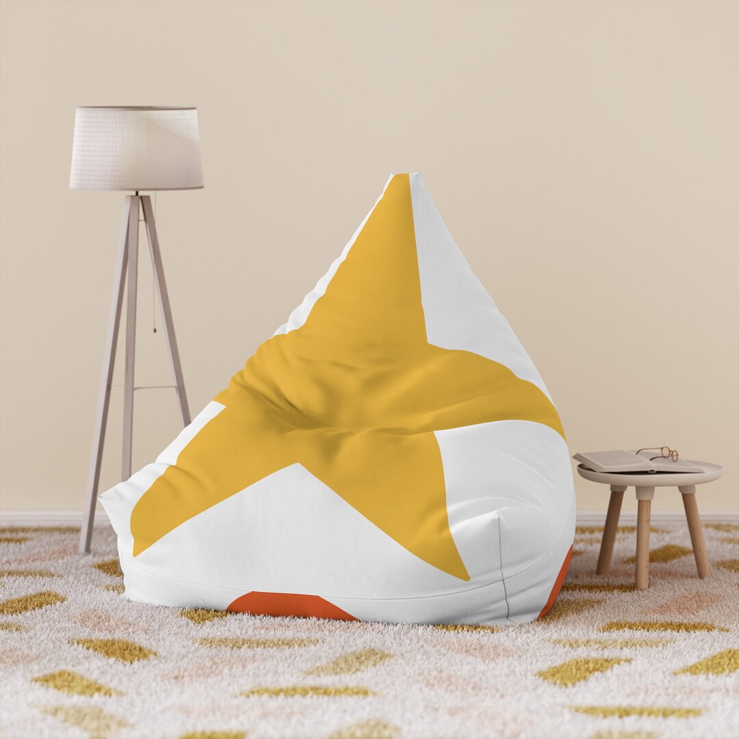 Yellow Star Abstract Bean Bag Chair Cover, Custom Bean Bag Cover ...