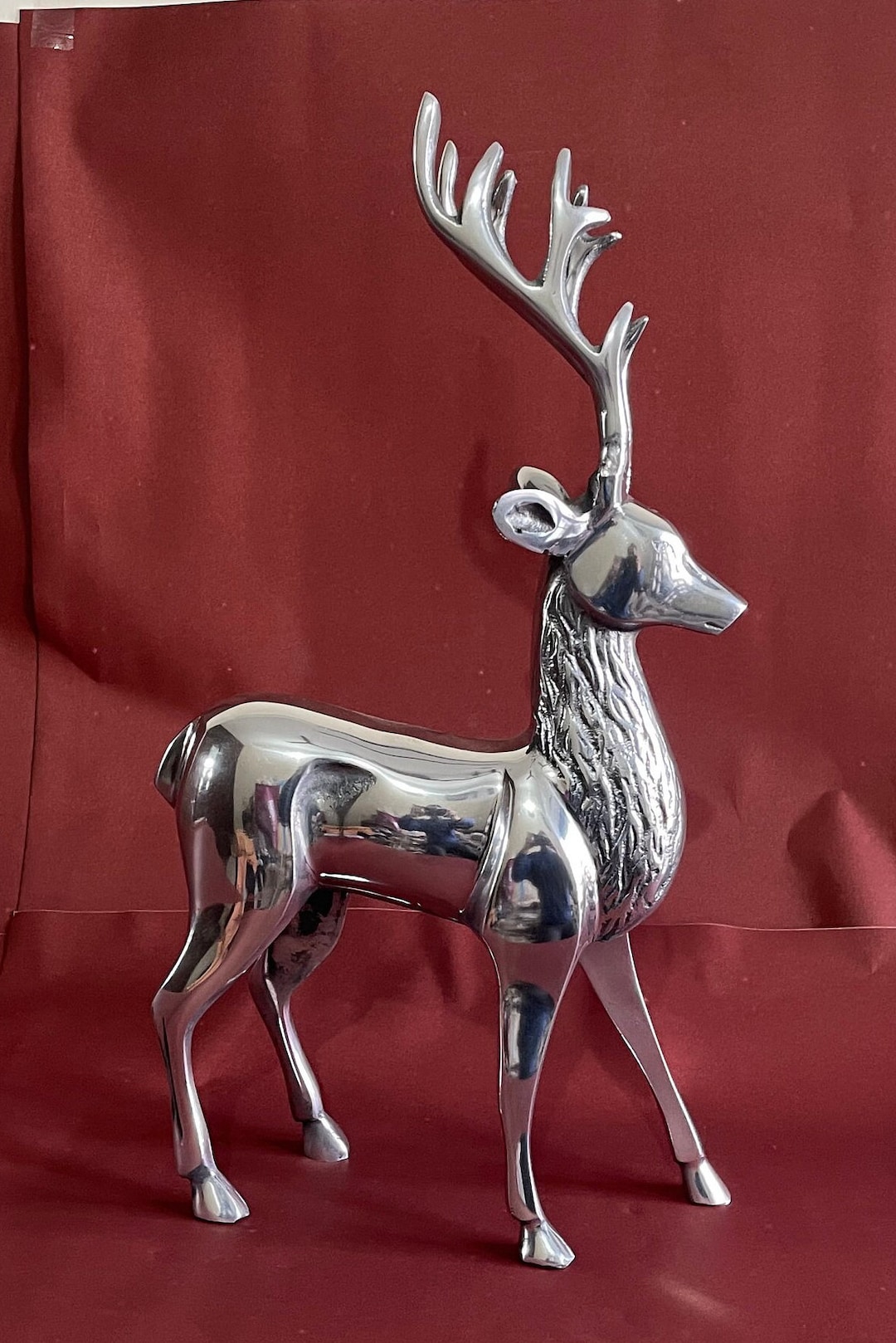 Hand Etched Cast Aluminum Deer Staue Sculpture Vintage - Etsy