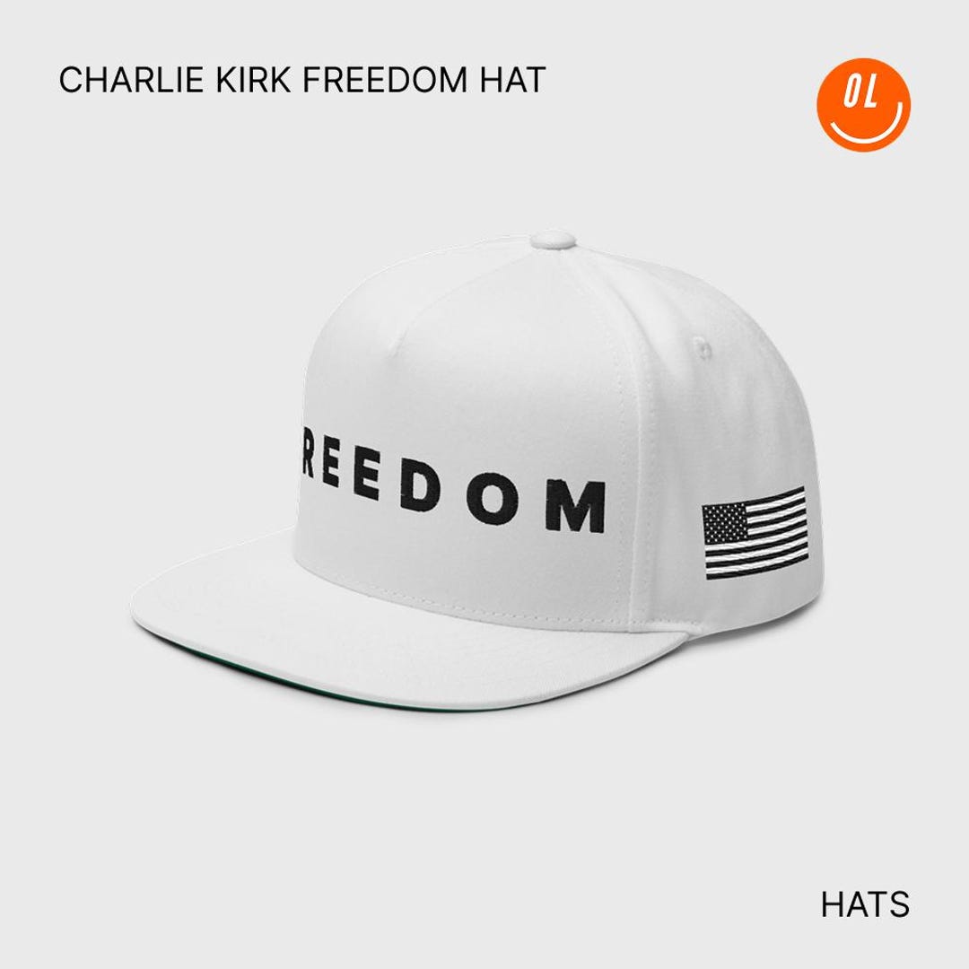 Charlie Kirk Freedom Hat: American Flag Flat Bill Cap 5 Panel - Etsy