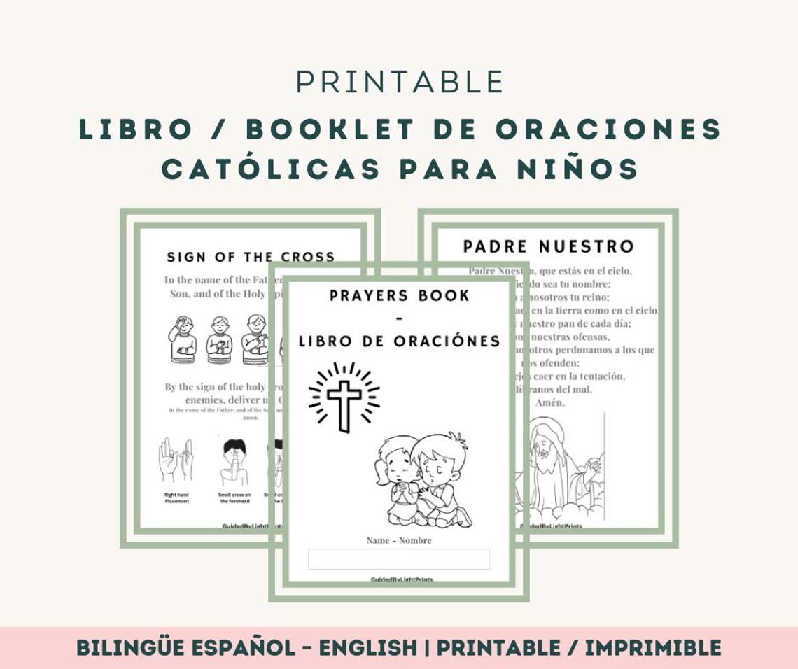 Bilingual Catholic Prayer Booklet for Children (printable Digital ...