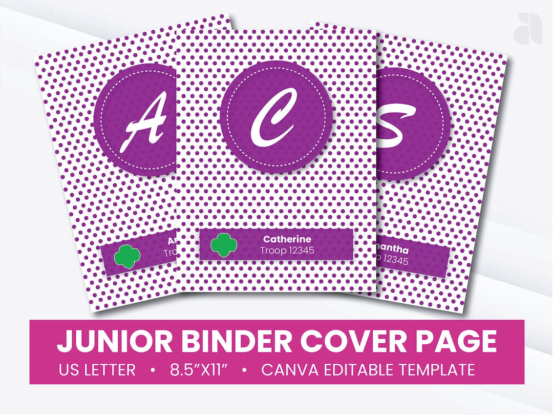 Scout Junior Binder Cover Page, Digital File, Letter Size, Canva ...