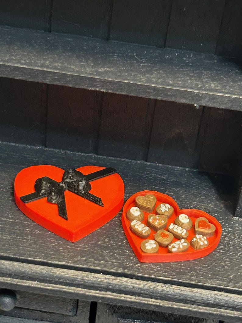Miniature Heart Shaped Box With Removable Lid | 1:12 Scale - Etsy