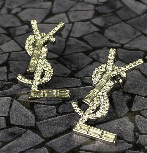 Vintage Yves Saint Laurent Iconic Logo Silver Finish … - Gem