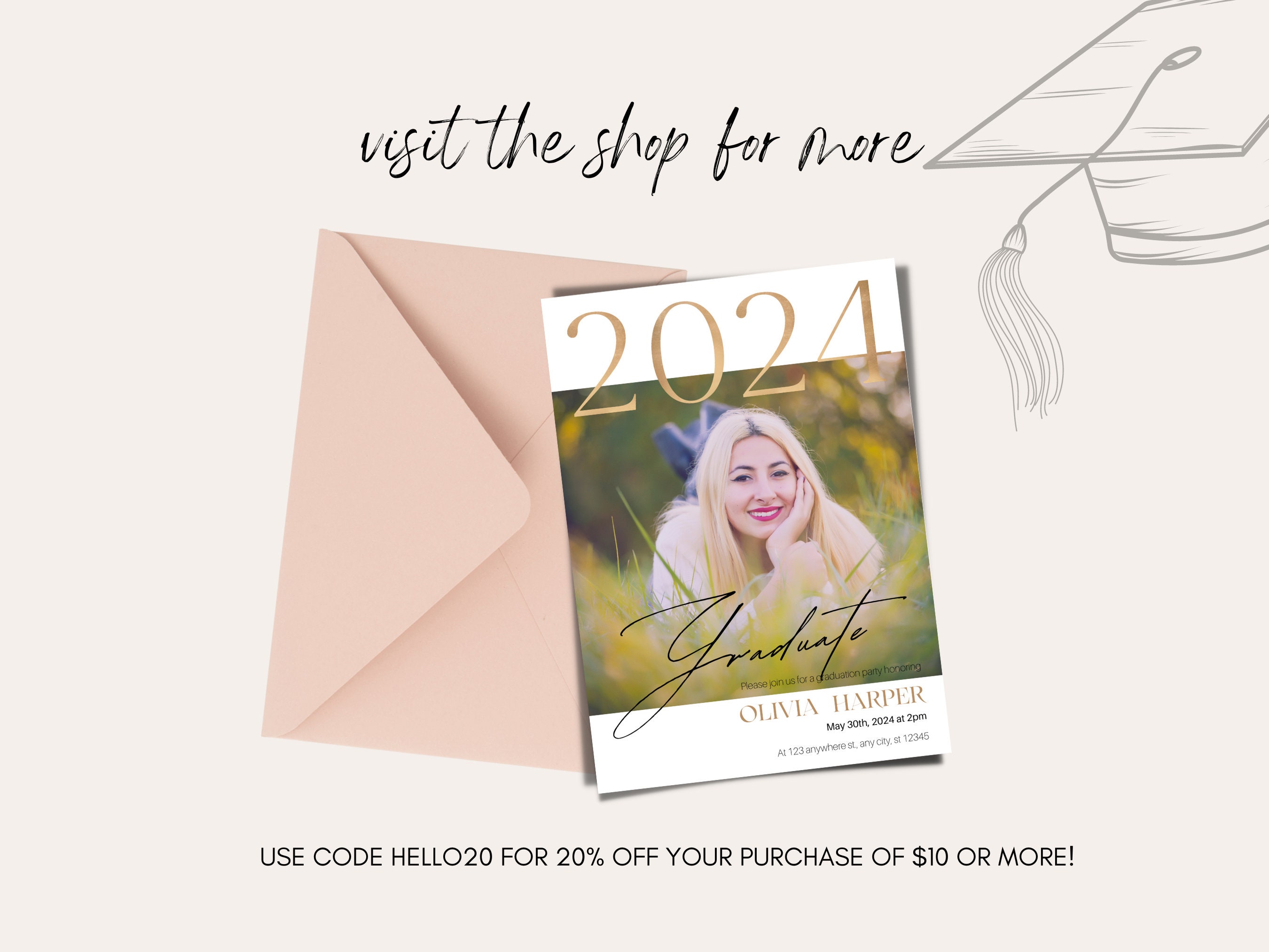 Graduation Invitation Template, Senior Graduate Announcement Template ...