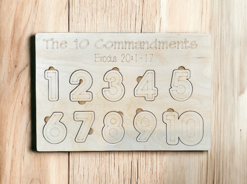 The 10 Commandments Wood Puzzle, Montessori Puzzle, Sunday School - Etsy