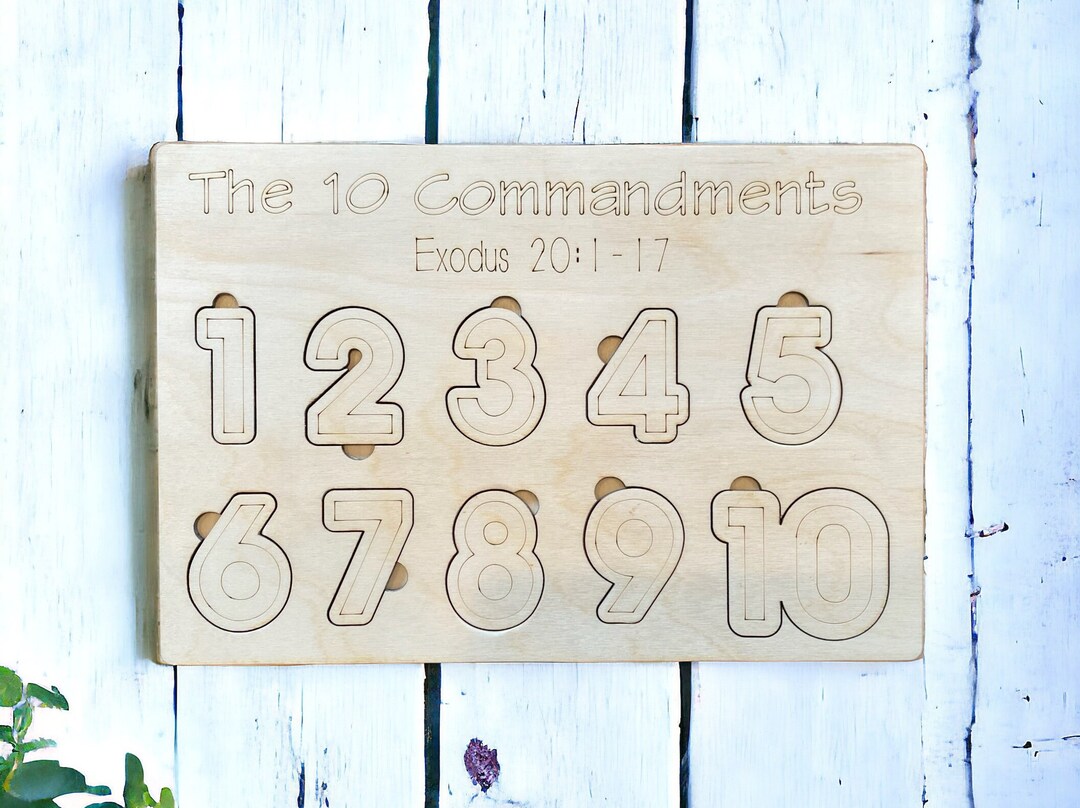 The 10 Commandments Wood Puzzle, Montessori Puzzle, Sunday School - Etsy