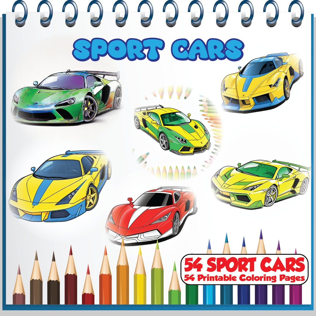 54 Sport Cars Coloring Pages for Kids, Toddlers, Preschoolers, Coloring ...