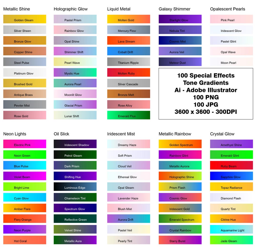 100 Two-tone Special Effects Gradients – PNG, JPG & Ai | High ...