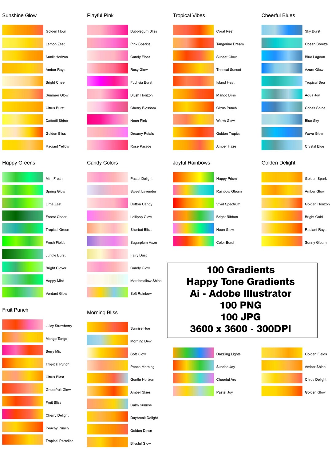 100 Gradients, 100 Tone, Happy Gradients – PNG, JPG & Ai | High ...