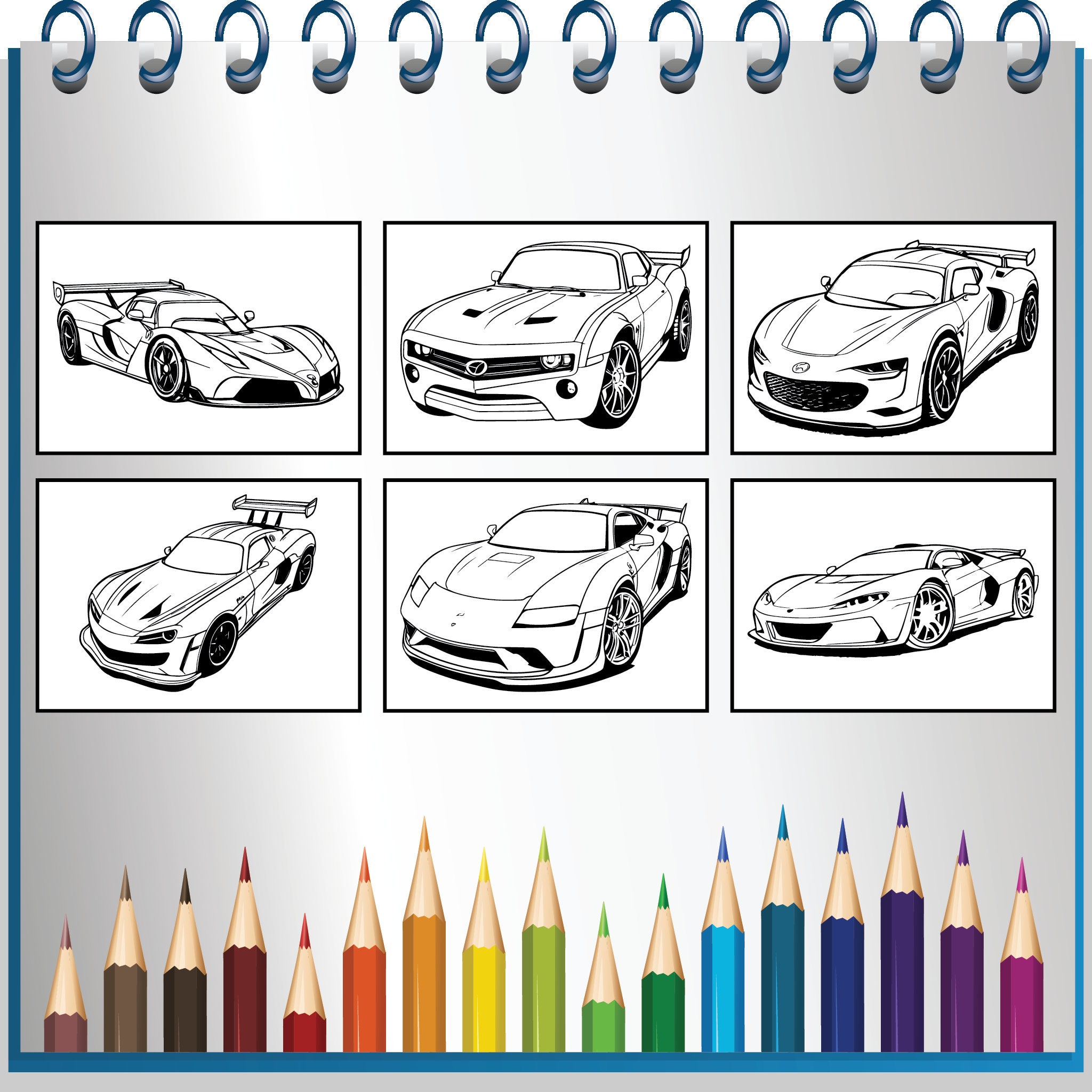 54 Sport Cars Coloring Pages for Kids, Toddlers, Preschoolers, Coloring ...