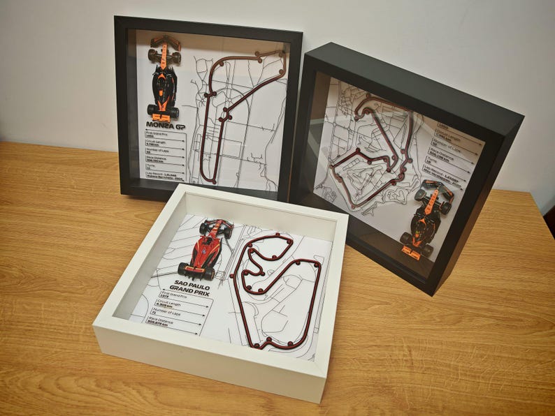 Framed Racing Circuit Art – Handmade Motorsport Track Model Display - Etsy