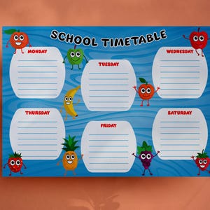 School Timetable, Printable Weekly Planner, Stylish Weekly Planner ...