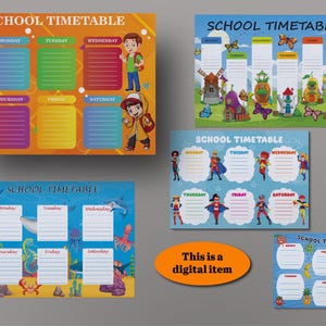 School Timetable, Printable Weekly Planner, Stylish Weekly Planner ...