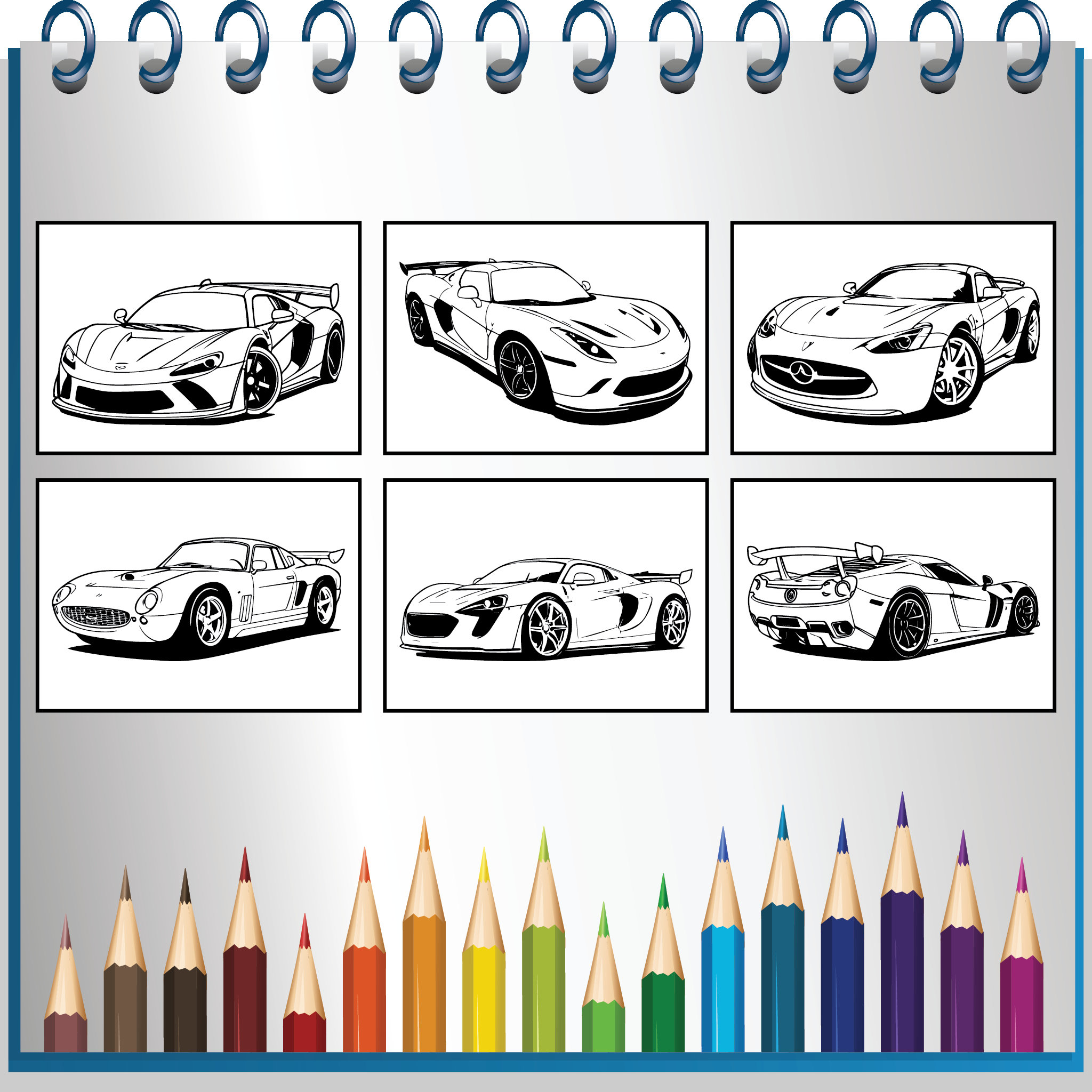 54 Sport Cars Coloring Pages for Kids, Toddlers, Preschoolers, Coloring ...