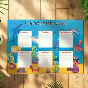 School Timetable, Printable Weekly Planner, Stylish Weekly Planner ...