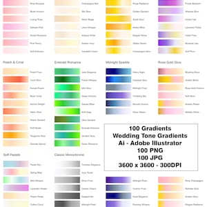 100 Gradients, 100 Tones, Wedding Gradients – PNG, JPG & Ai | High ...