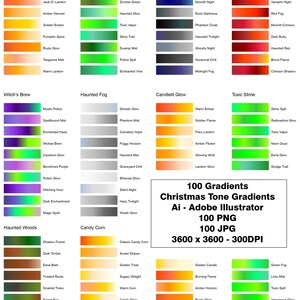 Halloween Gradients: 100 Tones, PNG JPG & AI (digital Download) - Etsy