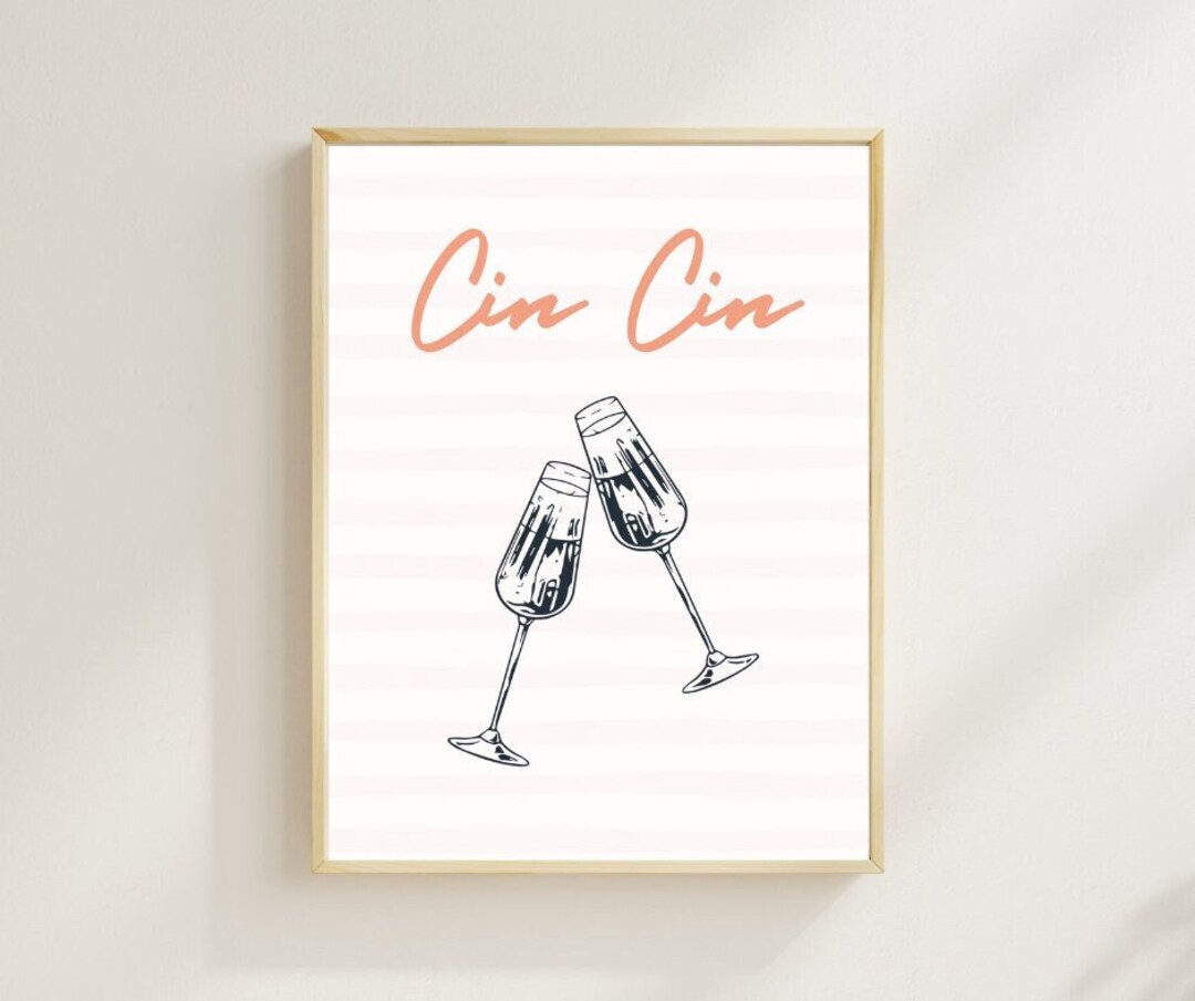 Cin Cin Bar Cart Prints, Bar Cart Sign, Cheers Print, Bar Cart Wall ...