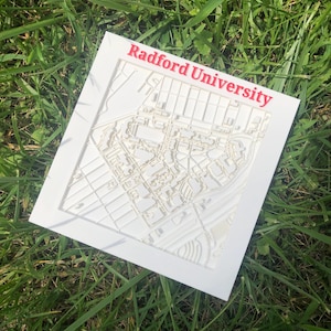 Radford University Campus Map - Unique College Gift - Etsy
