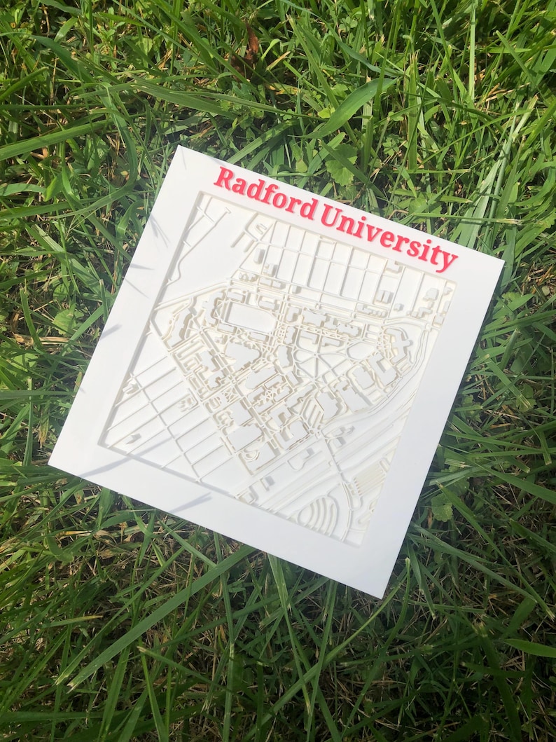 Radford University Campus Map - Unique College Gift - Etsy