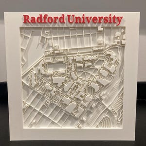 Radford University Campus Map - Unique College Gift - Etsy