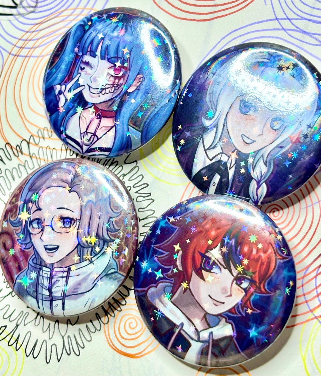 Hundred Line 45mm/1.75” Pinback Buttons - Etsy