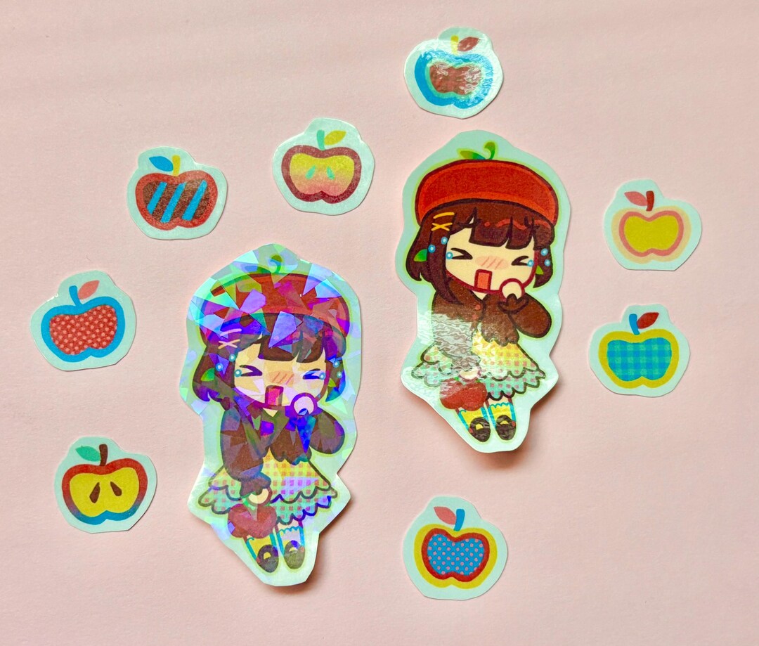 Apple Girl Sticker Set (original Design) - Etsy