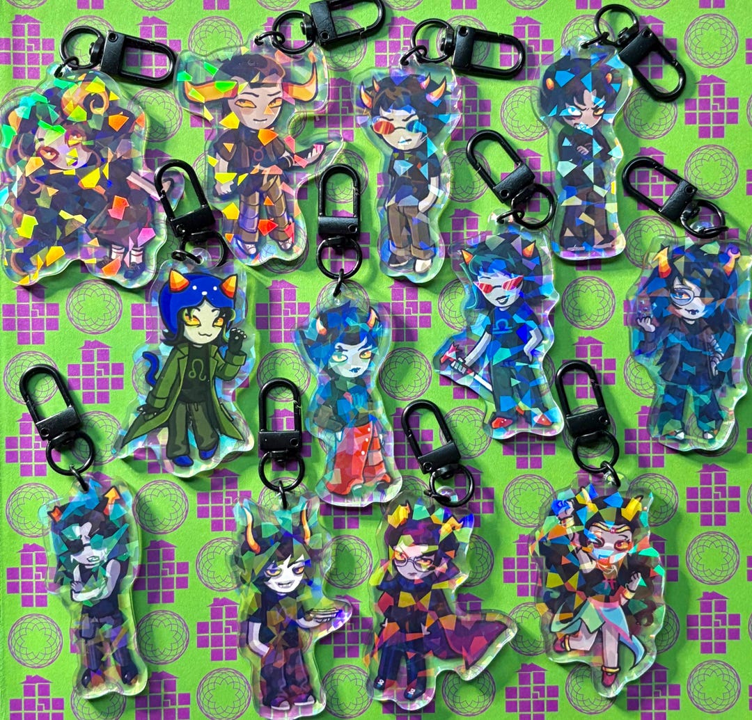 Homestuck Beta Trolls 2.5” Holographic Keychain Charm - Etsy