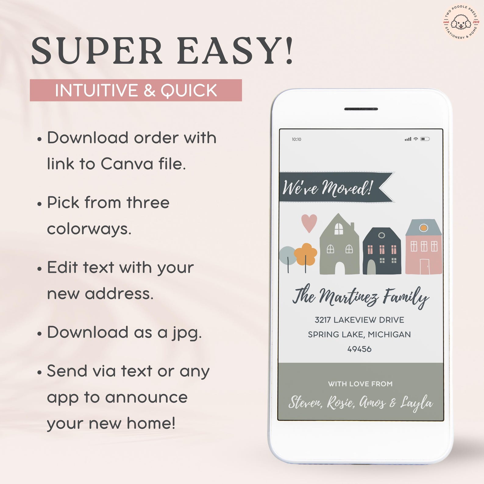 Farmhouse Moving Announcement Template: New Home Card (digital Download ...