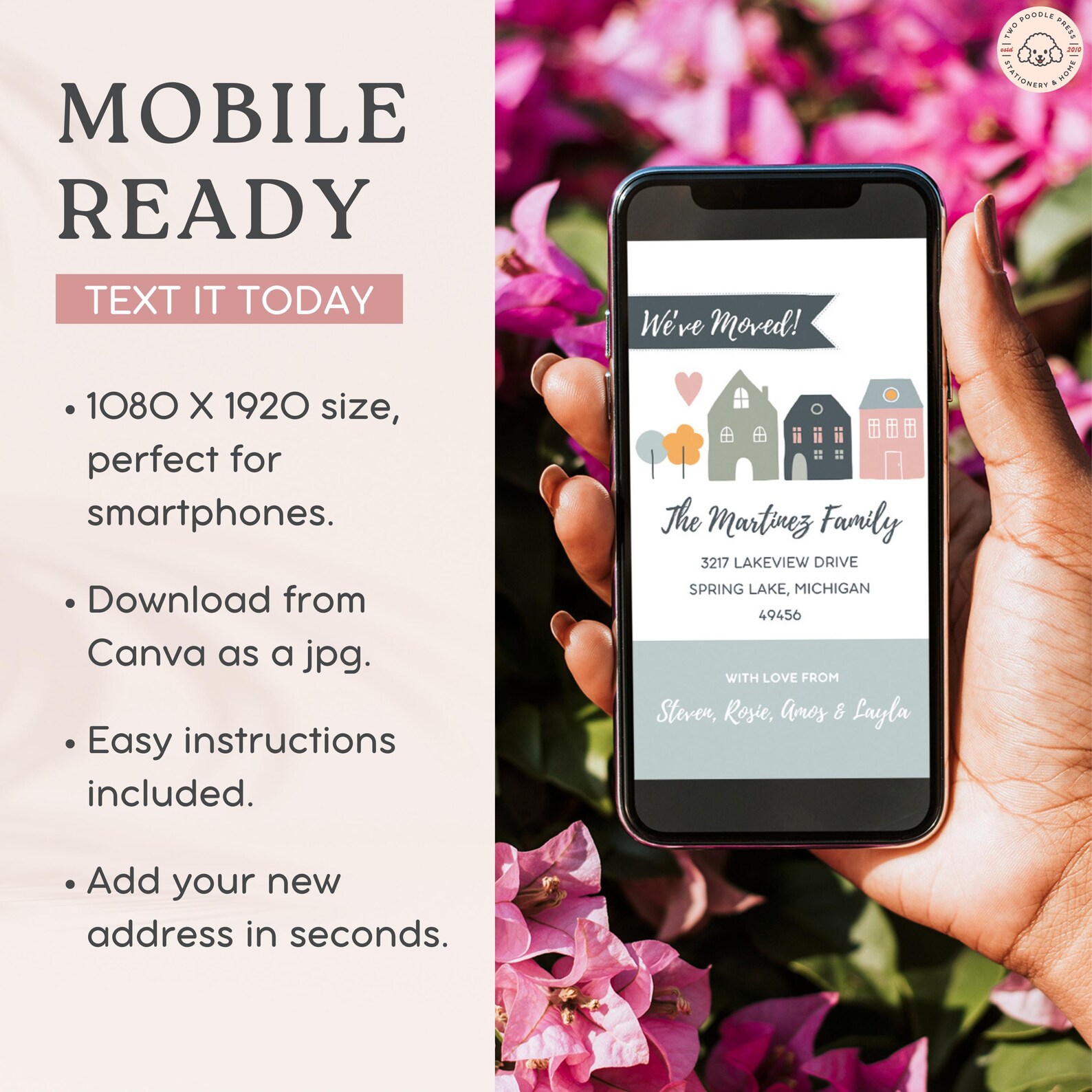 Farmhouse Moving Announcement Template: New Home Card (digital Download ...