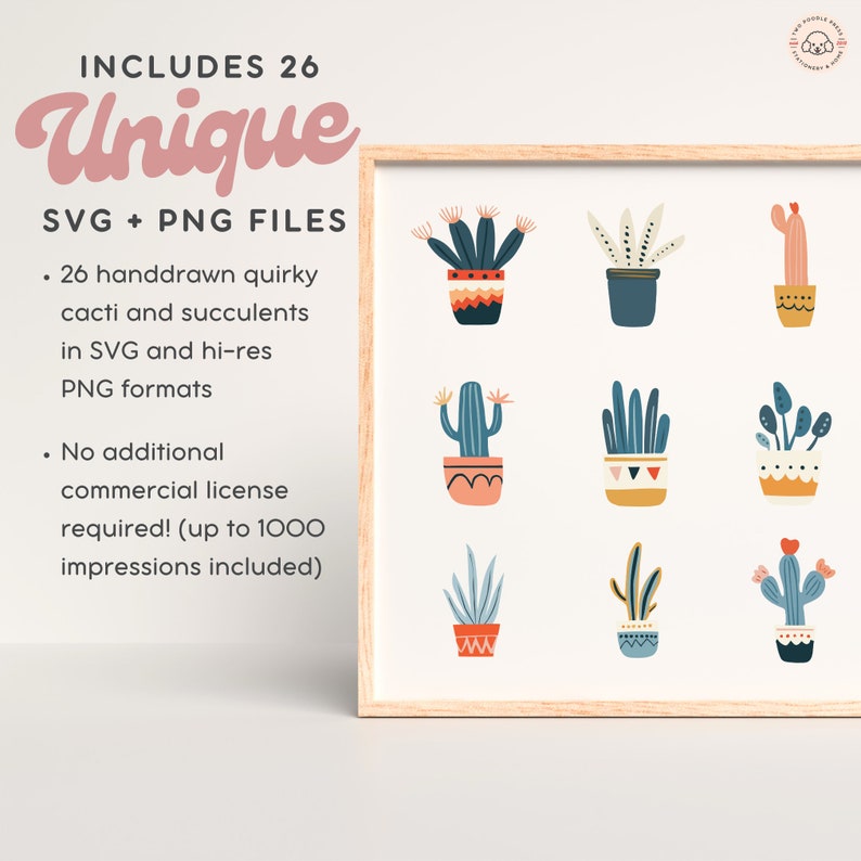 Cactus Svg Bundle, Succulent Svg Clipart Png & Svg for Cricut, Boho Svg ...