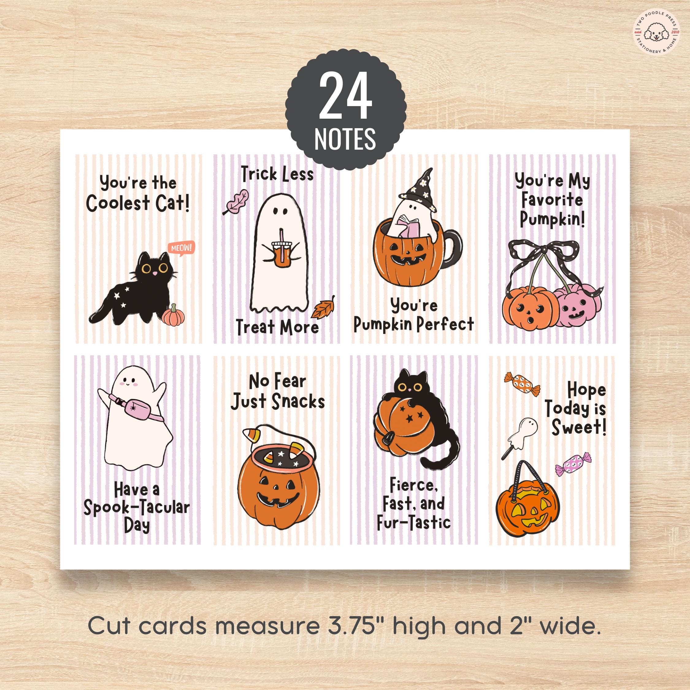 Halloween Lunchbox Notes Printable – Cute & Spooky Lunch Box Cards for ...