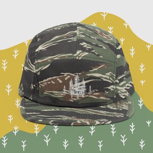 Evergreen Tree Embroidered 5 Panel Hat, Forrest Trees Hat, Camping ...