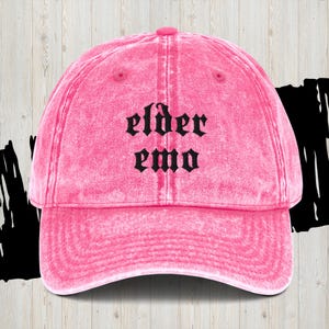 Elder Emo Embroidered Vintage Cotton Twill Cap, Emo Hat - Etsy