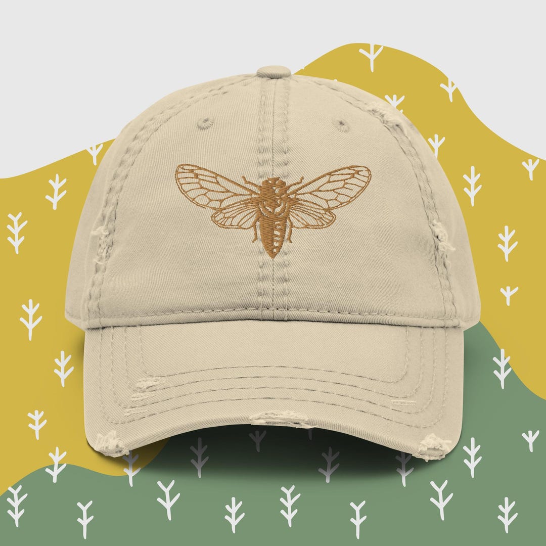 Embroidered Moth Cottagecore Distressed Dad Hat, Outdoor Lover Granola ...