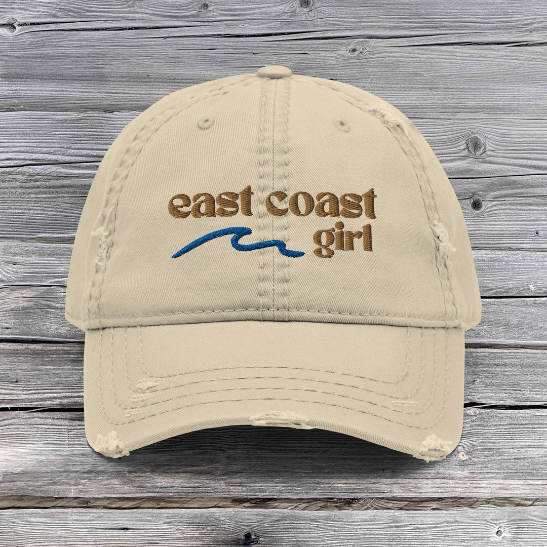 East Coast Girl Embroidered Beach Dad Hat, Embroidered Beach Hat, Each ...