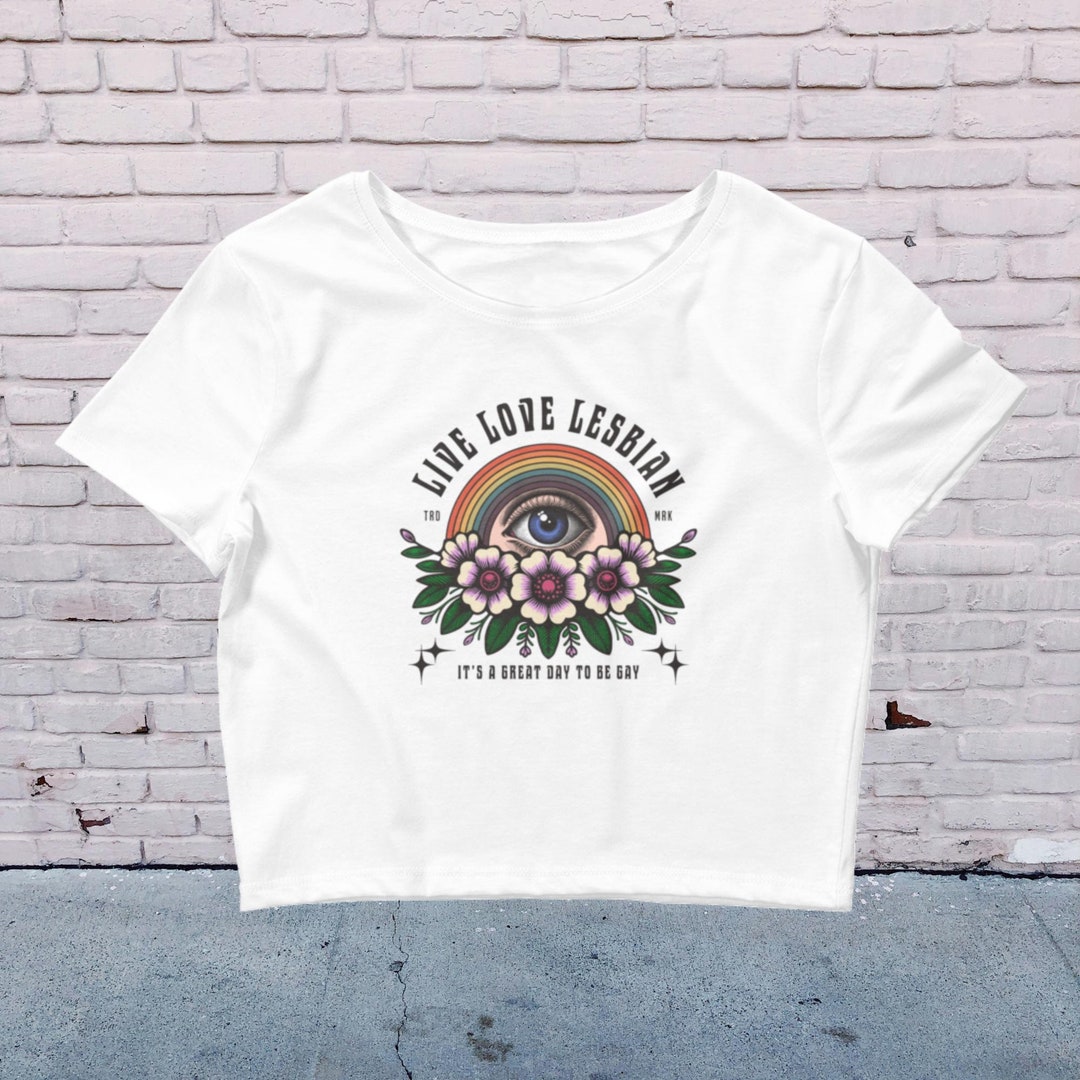 Live Love Lesbian Pride Crop Top Baby Tee, Lesbian Crop Top, LGBTQ WLW ...